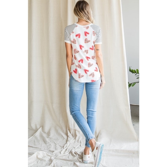 7th Ray | Tops | 7th Ray Womens Red Black Love Valentines Day Heart ...